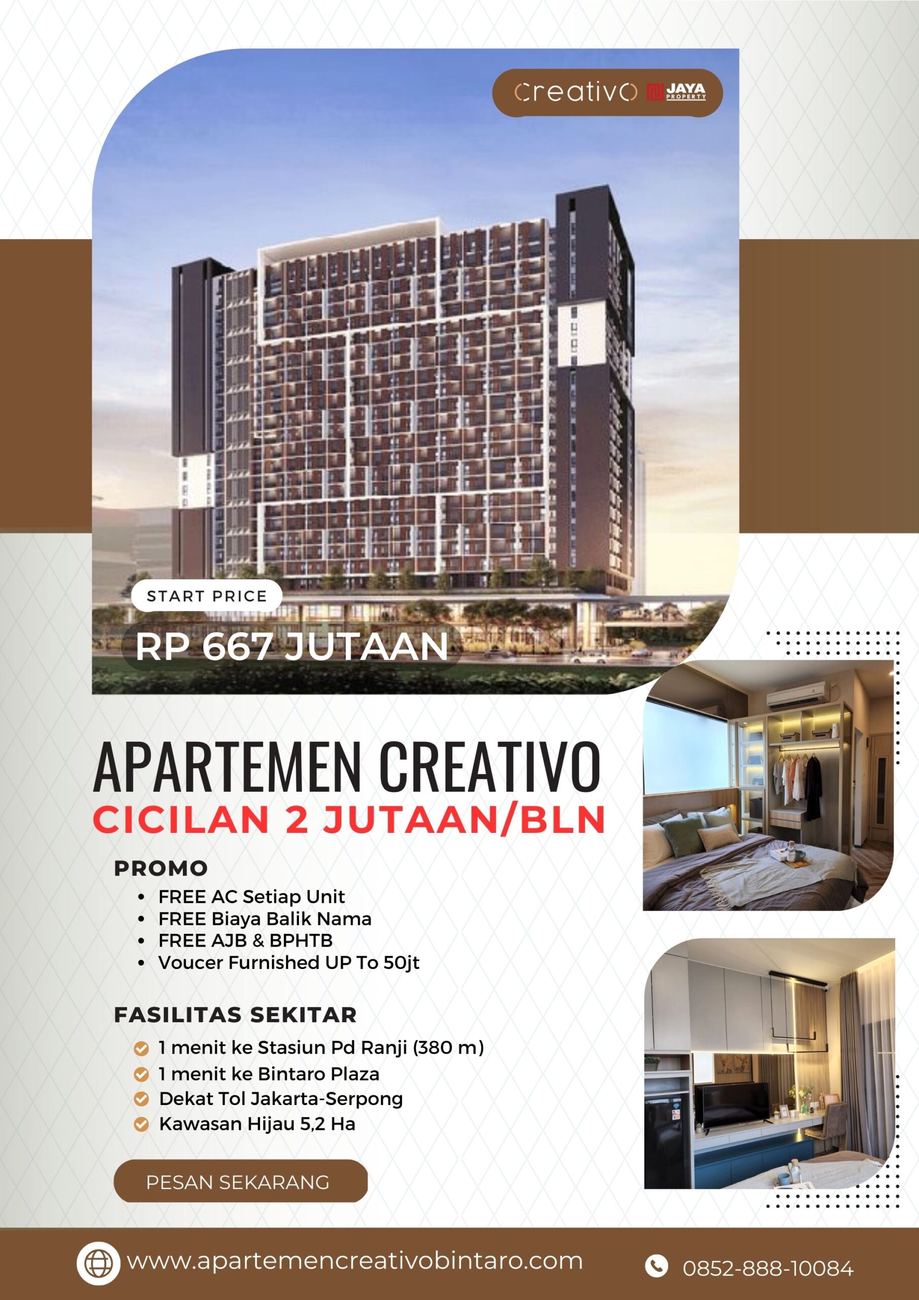 Apartemen Creativo Bintaro – Cicilan Mulai 2 Jutaan Per Bulan